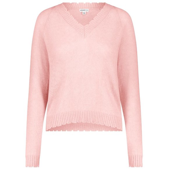 Minnie Rose | Sweaters | Minnie Rose Cashmere Frayed Edge Cropped Vneck ...